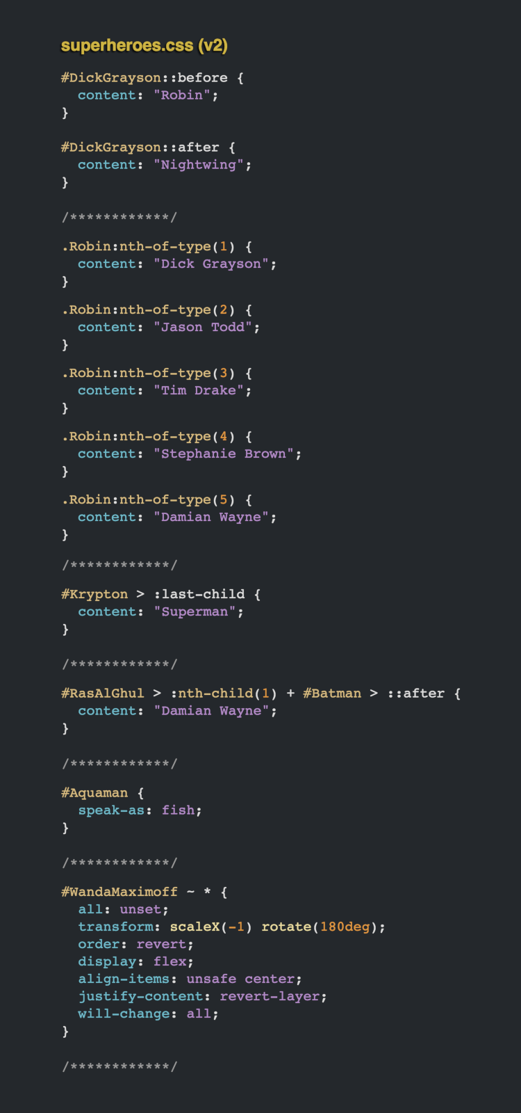 comiCSS #31: Superhero.CSS v2.0